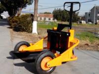 China Outdoor Warehouse Material Handling Equipment 1T Terrain Pallet Truck With Air Rubber Wheel for sale