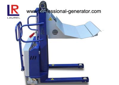 China 841mm Lift Blue 1000kg Capacity Roll Electric Pallet Stacker For Casing Film Rolls for sale