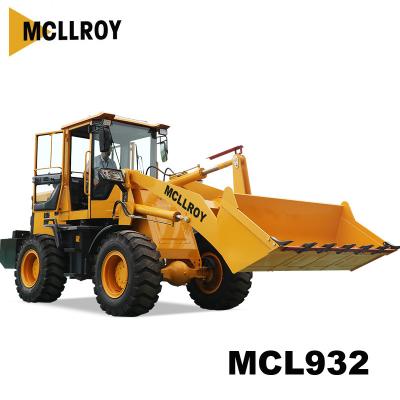 China ZL932/MCL932 High Working Efficiency 1800kg Rate Loading Front End Articulated Wheel Loader for sale