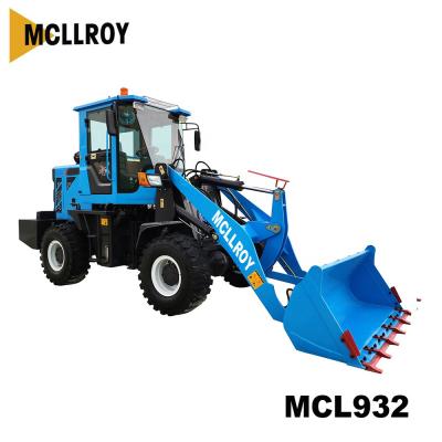China Front Wheel Loader MCL932 ZL932 Articulated S-Hub Reductro YN490 Supercharged 58kw Hydraulic Mini Wheel Loader for sale