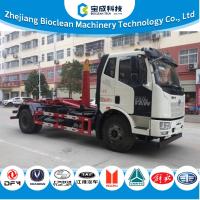 China 18T High Efficiency Hook Lift Garbage Truck with Hydraulic Hook Arm Mechanism and Detachable Container Type for sale