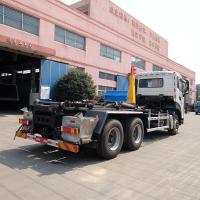 China 18T High Efficiency Hook Lift Garbage Truck with Hydraulic Hook Arm Mechanism and Detachable Container Type for sale