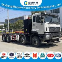 China 31 Ton Capacity Pure Electric Hook Lift Garbage Truck with 256 km Range and Detachable Container for sale