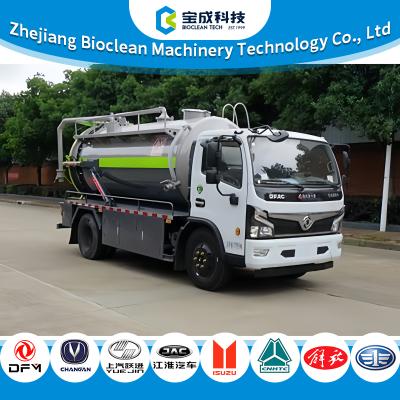 China Powerful 8000L Municipal Sewage Suction Vacuum Truck With Cleaning Tank for sale