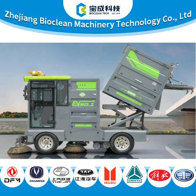 China Four-wheel European 6C High-position self-dumping pure suction sweeper for sale