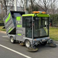 China Four-wheel European Dump Pure Suction Sweeper, 100% Electric For Municipal & Industrial Cleaning for sale