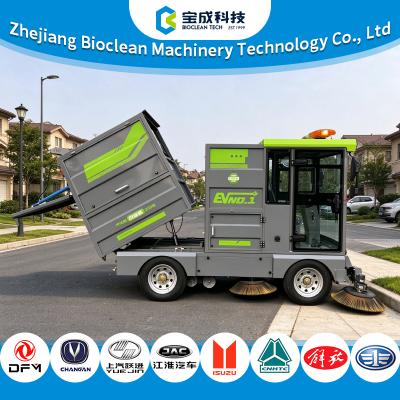 China Heavy-Duty Four-wheel European Pure Suction Ride-on Sweeper, Fully Electric With Automatic Dumping for sale