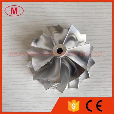 China GT35 reverse 61.75/76.97mm 7+7blades high performance milling/aluminum 2618/billet compressor wheel for sale