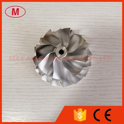 China GT35 forward 68.00/85.00mm 8+8 blades Point Milling Snake Curve Turbocharger aluminum 2618/Billet compressor wheel for sale