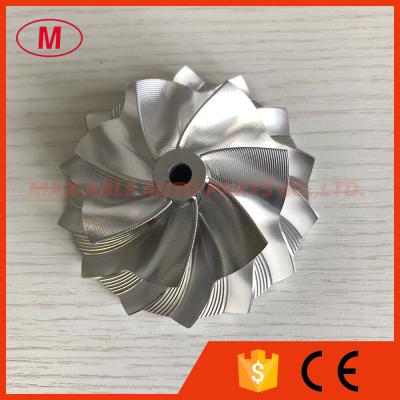 China GT3076 reverse 7+7 blades 56.00/76.13mm point milling air curve high performance turbo billet compressor wh for sale