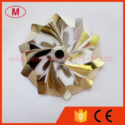 China GT47 67.00/102.00mm forward 5+5 Blades high performance turbo aluminum 2618/milling/Billet compressor wheel for sale