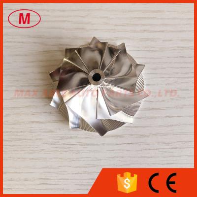 China HT10 46.50/61.40mm 5+5 blades high performance milling/aluminum 2618/Billet compressor wheel for sale