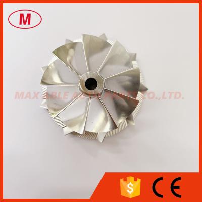 China GT1749V reverse 41.83/54.00mm 9+0 blades high performance turbo aluminum 2618/billet compressor wheel for 06L145702L for sale