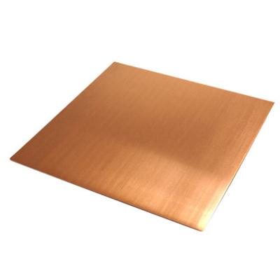 China Customized Pure Copper Brass Sheet Plate C10200 C11000 Gold Color for sale