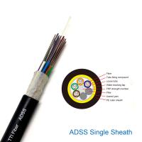 China Adss Single Mode G657a Overhead Aerial Dielectric Fiber Optic Cable 48 96 144 Core for sale