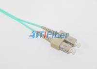 China LC OM3 50/125um Duplex Fiber Optic Patch Cord  Aqua Color Lc Sc Fiber Patch Cable for sale
