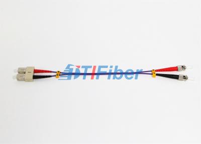 China ST - SC Patch Cable Fiber Optic Patch Leads 3.0mm Violet Color OFNR Outer Jacket for sale