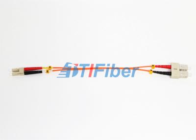 China LC-SC Multimode Fiber Patch Cable Optical Fiber Jumper 2mm Orange Duplex Jacket 3M for sale