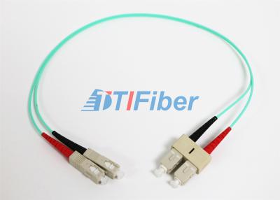 China LSZH Fiber Optic Patch Cord Aqua OM4 2.0mm Cable High Retrun Loss for sale