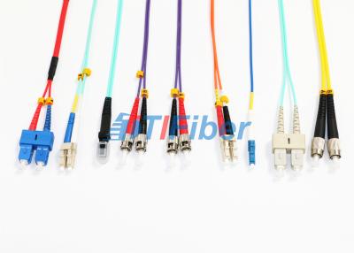 China MU MTRJ Single Mode Patch Cord /  Duplex Multimode Fiber Optic Cable for sale