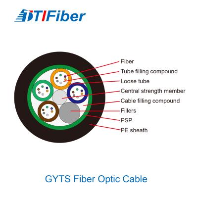 China Outdoor Underground Optical Fiber Cable Gyts Gyta Gyta53 G652d Armoured Fiber Optical Cable for sale