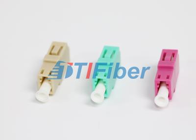 China LC PC Multimode Fiber Optic Adapter with PBT Beige Color Housing for sale