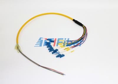 China LC 12 Cores Armored Optical Fiber Pigtail With Bundle Type LSZH Outer Jacket for sale