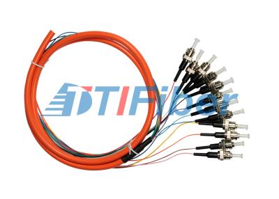 China ST Fiber Optic Pigtail Muticore Fiber Cable with OFNP OFNR Jacket for sale