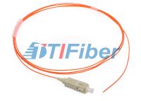 China OM3 SC Grey Housing Fiber Optical Pigtail For 10G Network , Multimode Pigtail for sale