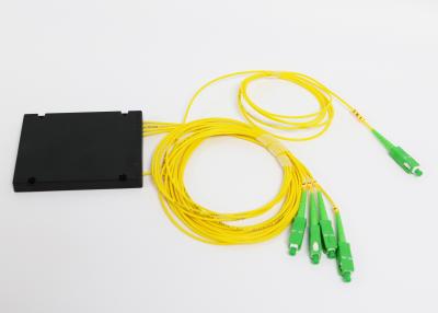 China Single Mode Fiber Splitter 1 X 4 PLC Fibre Optic Splitter With G652D G657A1 G657A2 Fiber Optic Cable for sale