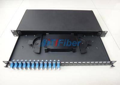 China Black Color 19’’ Fiber Optic Patch Panel with 12 SC Simplex Port for sale