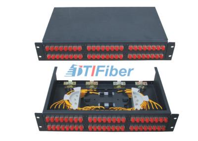 China 2u 48 Port Patch Panel With FC SC ST Fiber Connectors , Fiber Termination Panel for sale