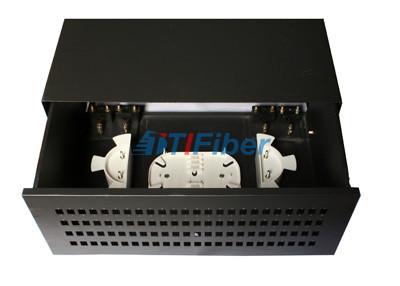 China 72 / 96 Core Black Box Fiber Optic Patch Panel With Single Mode Pigtail for sale