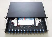 China 12 Core LC Duplex Adapters Rack Mount Fiber Optic Patch Panel Sliding Type for sale