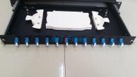 China 12 Core LC Duplex Adapters Rack Mount Fiber Optic Patch Panel Sliding Type for sale