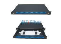 China Sliding 1u 24 Port Patch Panel With Drawer And 0.9mm Fiber Pigtail for sale