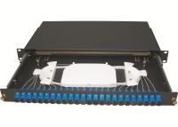 China Sliding 1u 24 Port Patch Panel With Drawer And 0.9mm Fiber Pigtail for sale