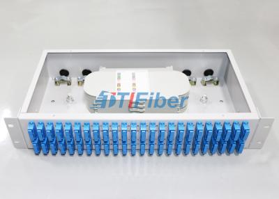 China SC Duplex 48 port Fiber Optic Patch Panel with 2U Height Box for sale