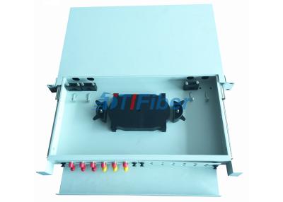 China ST 24 Core Slidable Fiber Optic Junction Box With Cold Rolled Steel for sale