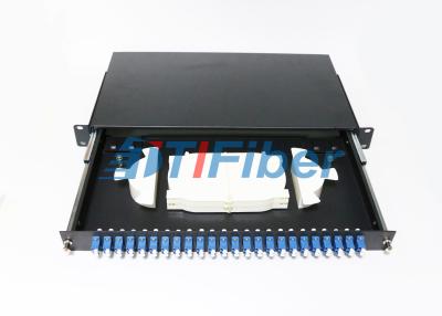 China Wall mounted 24 Port Fiber Optic Terminal Box LC Duplex Fiber Adapters for sale
