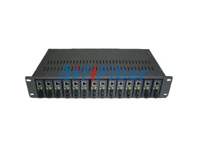 China 2U Fiber Optic Media Converter Rack for 19 inch Rack Mounted Structure for sale