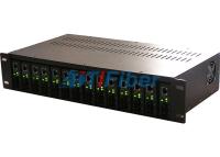 China 2U Fiber Optic Media Converter Rack for 19 inch Rack Mounted Structure for sale