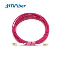 China Duplex OM4 Erica Violet Color Jacket Fiber Optic Patch Cord Multimode for sale