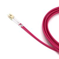 China Duplex OM4 Erica Violet Color Jacket Fiber Optic Patch Cord Multimode for sale