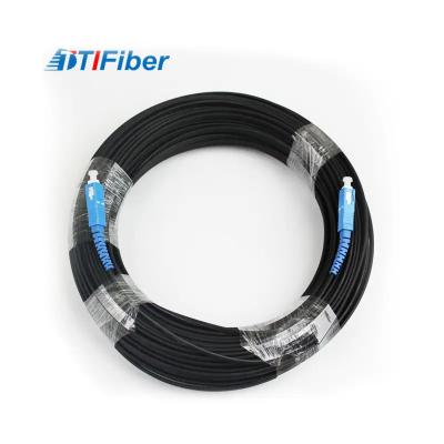 China LC SC Connector Fiber Optic Patch Cord 100m Outdoor FTTH Drop Cable Fiber Optic for sale