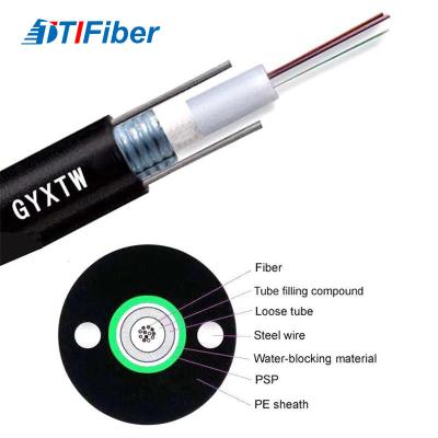 China GYXTW Outdoor Fibre Cord 12 Core Single Mode Fiber Optic Optical Cable for sale