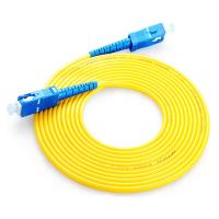 China FC SC LC ST UPC Optical Fiber Optic Patch Cord Yellow Fiber Jumper Cables for sale