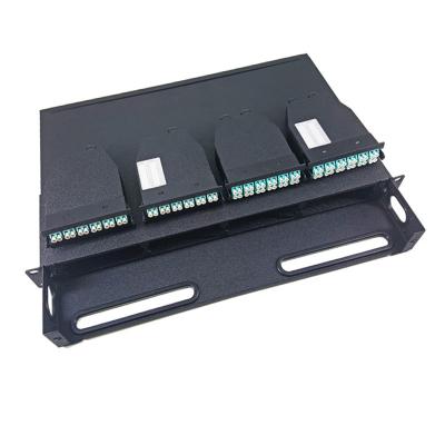 China UPC APC MPO Cassette Patch Panel Rack Mount Splicing Termination Box for sale
