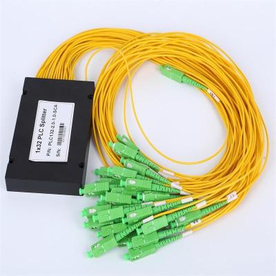 China FTTH Optical Fiber 1x2 1x4 1x8 1x16 1x32 PLC Splitter ABS Box Type for sale