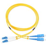China Yellow 125um Duplex Fiber Optic Patch Cord PVC LSZH Material for sale